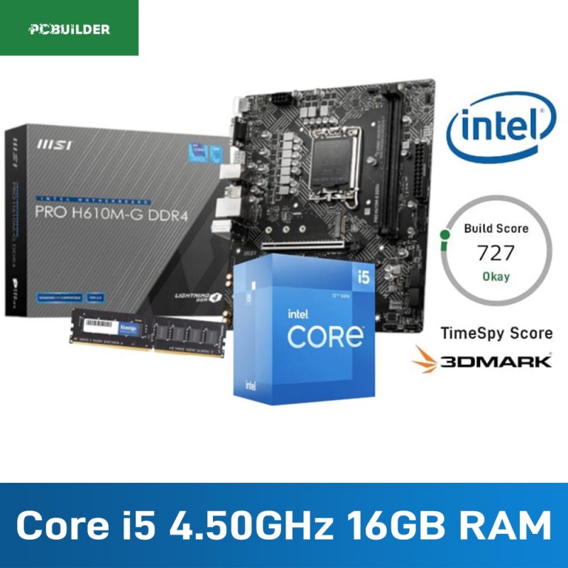 PCBuilder LEVEL UP CORE Upgrade Kit — Intel Core i5-12400 / MSI H610 ...