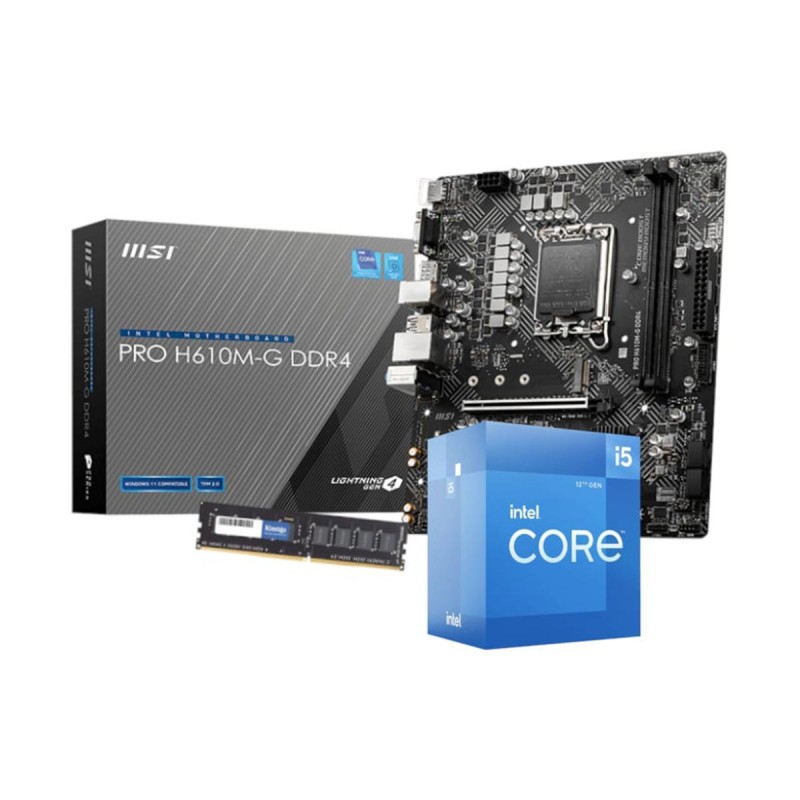 PCBuilder LEVEL UP CORE Upgrade Kit — Intel Core i5-12400 / MSI H610 ...