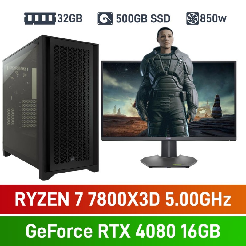 AMD Ryzen 7 7800X3D / GeForce RTX 4080 / 32GB DDR5-6000 / 500GB NVMe ...