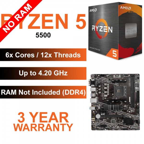 AMD Ryzen 5 5500 / A520M Motherboard / No RAM (DDR4) Upgrade Kit — Best ...