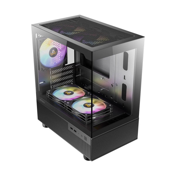 Antec CX200M ELITE RGB Tempered Glass Mid Tower Micro ATX Case — Black ...