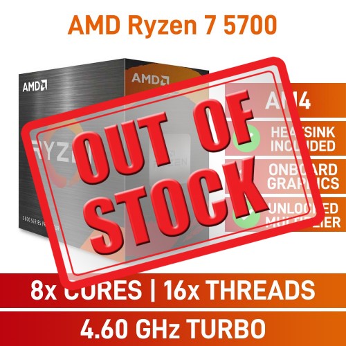 AMD Ryzen 7 5700 8-Core CPU, Unlocked Multiplier, Socket AM4, 3.7GHz (4 ...