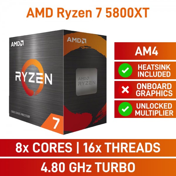 AMD Ryzen 7 5800XT 8 Core CPU, Socket AM4, 3.8GHz (4.8GHz Boost) — Best ...