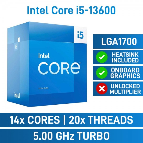 Intel Core i5-13600 14 Core CPU with HyperThreading, Integrated Intel ...