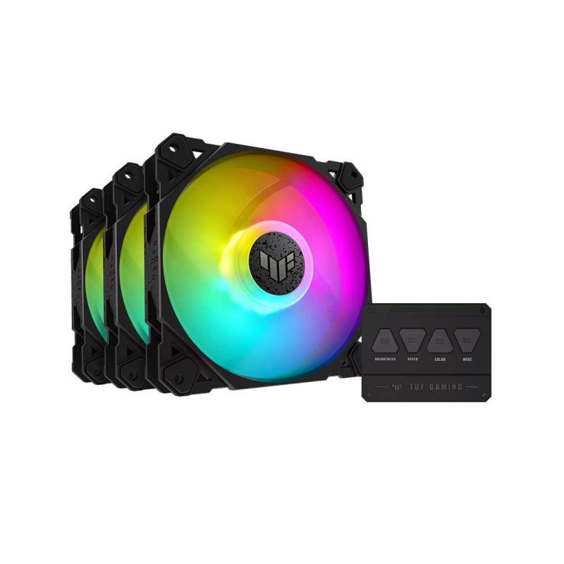 ASUS TUF GAMING TF120 High Airflow ARGB Fan, 3 Pack with Controller ...