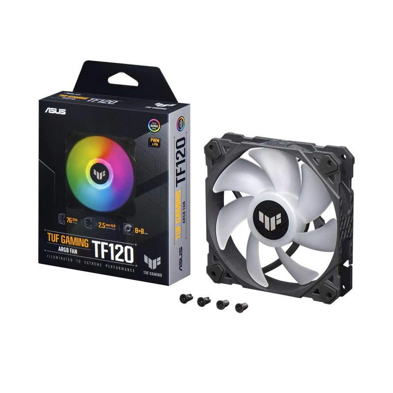 ASUS TUF GAMING TF120 High Airflow ARGB 120mm Fan — Black — Best Deals ...