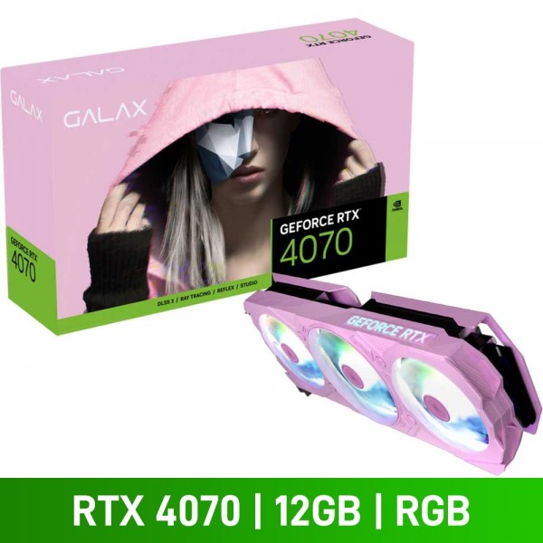 GALAX GeForce RTX 4070 EX GAMER 1-CLICK OC Pink Graphics Card, 12GB ...