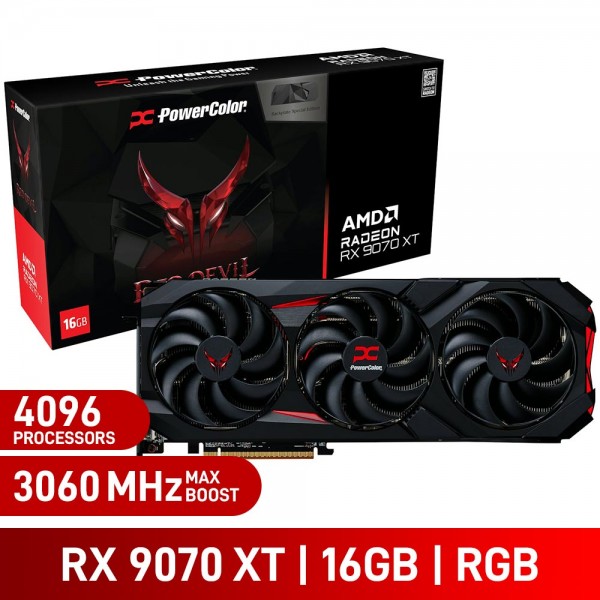 PowerColor RED DEVIL Radeon RX 9070 XT 16GB GDDR6 BACKPLATE SPECIAL ...