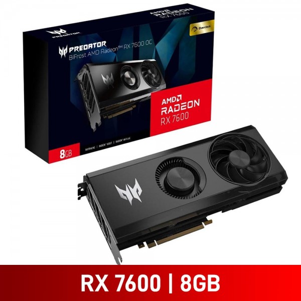 Acer PREDATOR BIFROST Radeon RX 7600 8G OC Graphics Card, 8GB — Best ...