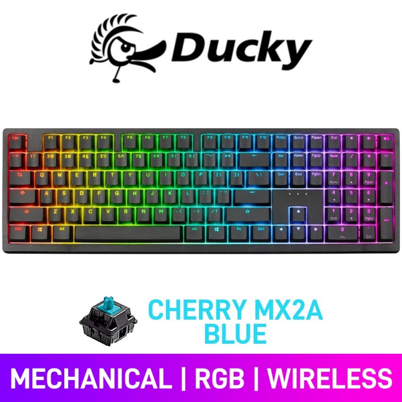 Ducky ZERO 6108 Wireless RGB Mechanical Gaming Keyboard — Cherry MX2A ...