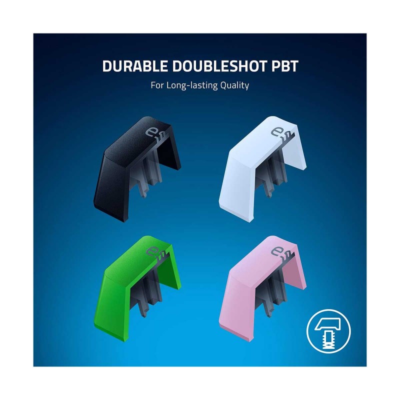 Razer PBT Double-Shot Keycap and Coiled USB Cable Upgrade Kit, 120 Keys ...