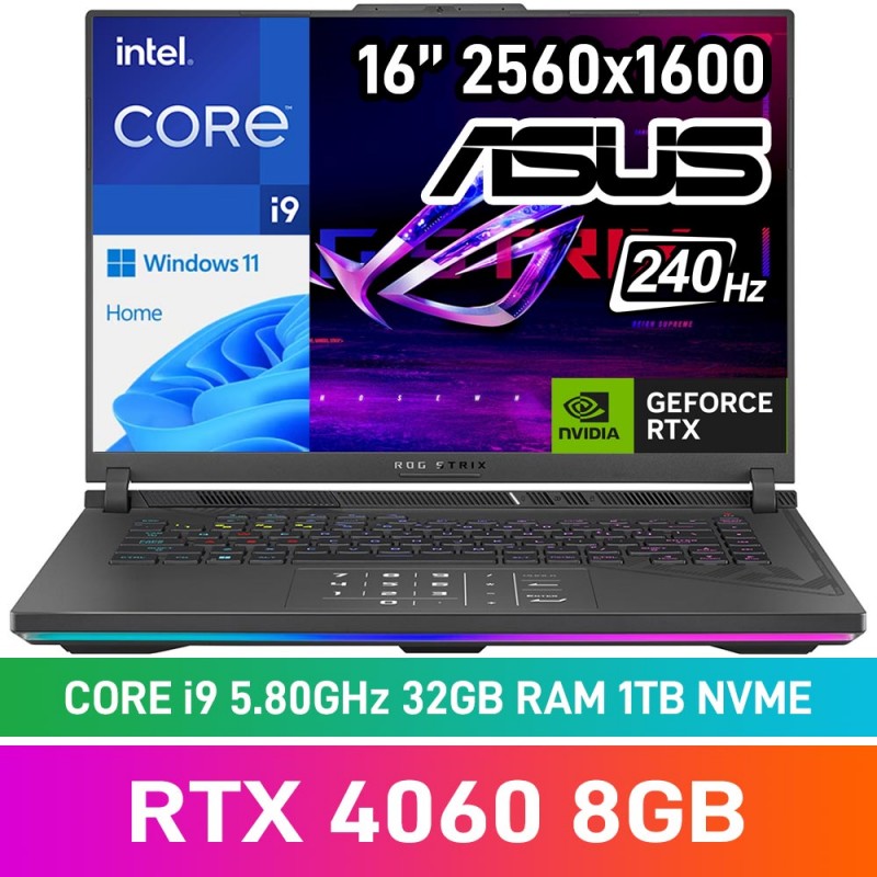 ASUS ROG STRIX G16 (2024) G614JVR-I93210G0W Laptop — Core i9-14900HX ...