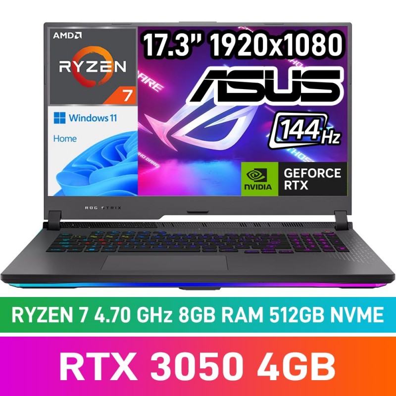 ASUS ROG Strix G17 G713 2022 Series G713RC-78512G0W Laptop — Ryzen 7 ...