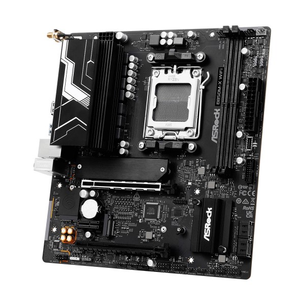 ASRock B850M-X WiFi, AMD B850 Chipset, Socket AM5, Micro ATX Desktop ...