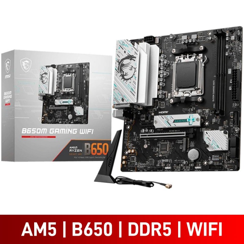 MSI B650M GAMING WIFI, AMD B650 Chipset, Socket AM5, Micro ATX Desktop ...