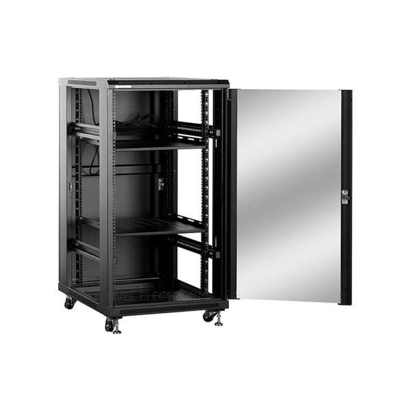 Linkbasic 22U Floor Standing Network Cabinet, 600mm x 600mm, 2 Fans, 2 ...