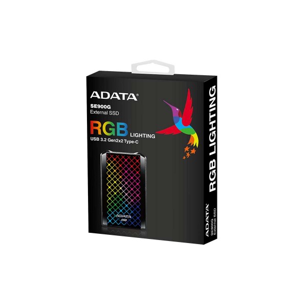 ADATA SE900G External RGB SSD, USB 3.2 Gen2x2 Type-C, Black — 1TB