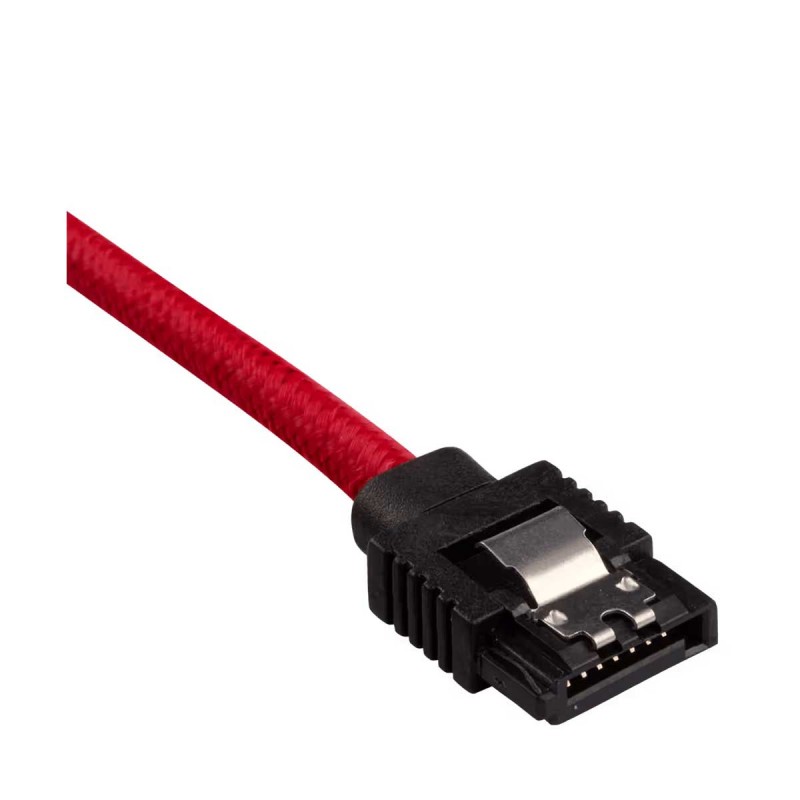 Corsair Premium Sleeved SATA Cable, Pack of 2, Straight to Straight ...