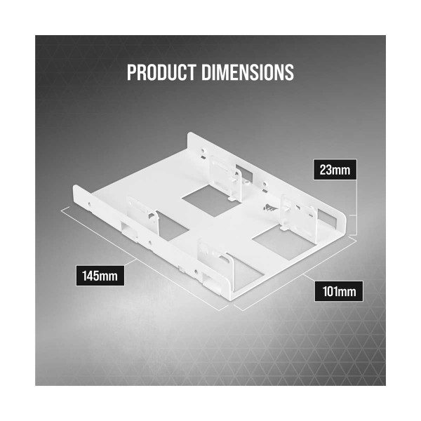 Corsair Dual SSD Mounting Bracket for Single 3.5" Bay — White — Best ...