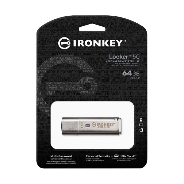 Kingston IronKey Locker+ 50 Flash Drive, USB3.2, 64GB — Best Deals at ...
