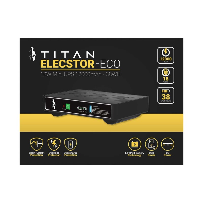 TITAN Elecstor 18W Mini Router UPS — 12000mAh / 38Wh — Best Deals at ...